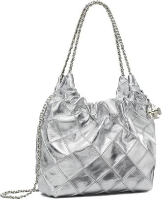 Tory Burch Crinkled Napa Leder Schultertasche - - Bags - Damen - Grau - ONE SIZE