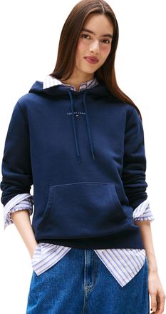 Tommy Jeans Damen Hoodie Linear mit Kapuze, Blau (Dark Night Navy), XXL