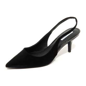 Steve Madden Femme, Chaussures, Noir, Taille: 38 1/2 EU Sandale en daim avec talon 7cm