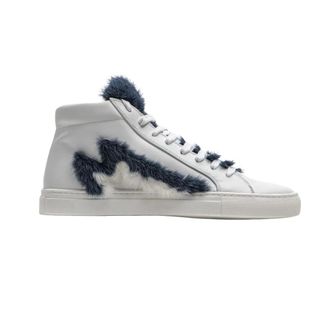 Mr & Mrs Italy Baskets Femme en Cuir Blanc avec Lacets - Femme - Chaussures - Blanc - Taille: 36 EU
