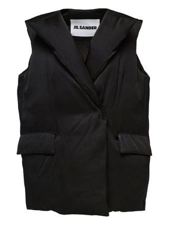 Jil Sander Gesteppte Weste mit Revers - Schwarz