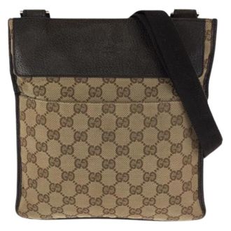 Gucci Pre-owned GG Canvas Leather Shoulder Bag - - Pre-owned - Damen - Beige - ONE SIZE