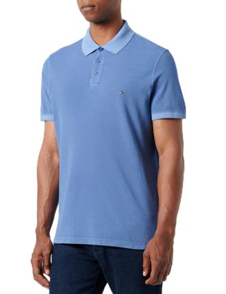 Tommy Hilfiger Herren Mw0Mw34757 Garment DYE REG Polo, Blue (Monochrome Blue), M