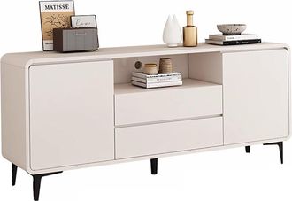 Generic Geriffelte hohe TV-Ständer, modernes Entertainment-Center mit Lagerschrank und offenen Regalen, TV Schrank, Medienschrank for Wohnzimmer, Schlafzimmer