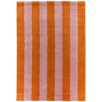 Sweeek Innenteppich orange-rosa gestreift - 160 x 230 cm