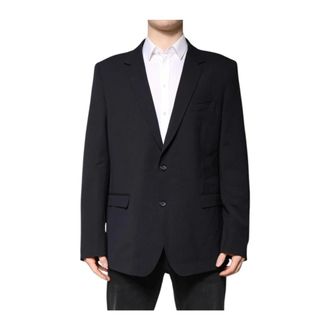 Dolce & Gabbana Dunkelblauer Wollblazer mit Zwei Kn&ouml;pfen - - Suits - Herren - Blau - 3XL
