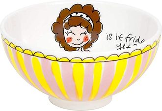 Blond Amsterdam Kleine Schale Streep ø11,5cm gestreiftes Design in Rosa & Gelb, ideal für Snacks & Dips, spülmaschinenfest