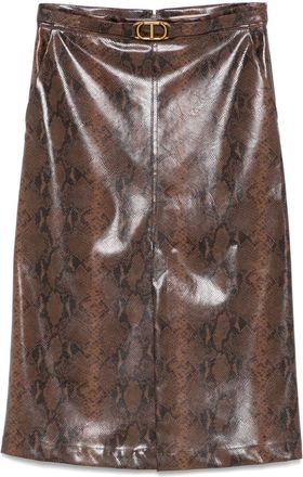 Twin-Set Midirock in Eidechsen-Optik - Braun