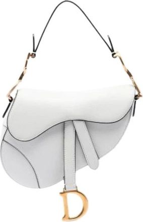 Dior Sac port&eacute; &eacute;paule Pre-owned Saddle - Femme - Pre-owned - Blanc - Taille: ONE Size
