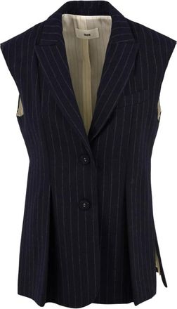 SOLOTRE Taillierte Weste - - Jackets - Damen - Blau - XL