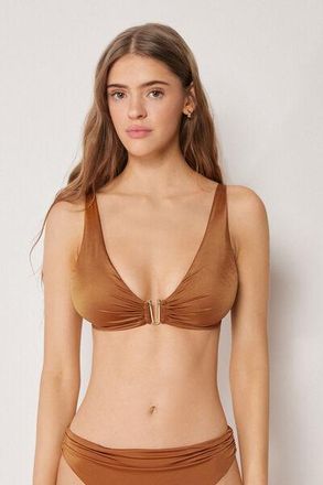 Calzedonia Bustier-bikinioberteil Shiny Satin Braun