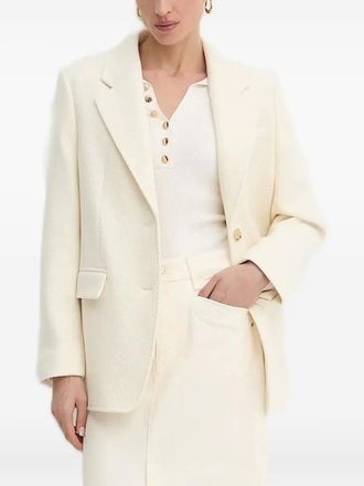 BOSS blazer en laine à chevrons - Tons neutres