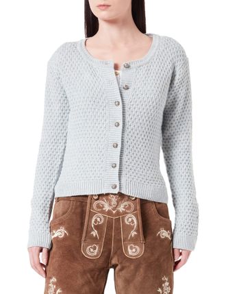 Stockerpoint Juliette Damen Trachtenstrickjacke, Rauchblau, 36