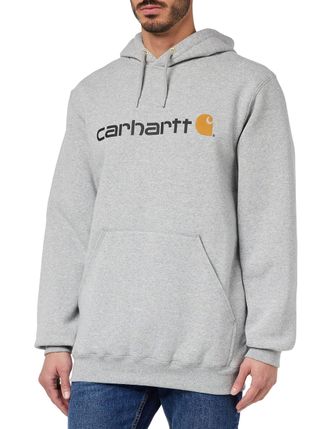 Carhartt Work in Progress Herren, Weites, mittelschweres Sweatshirt mit Logo-Grafik, Grau meliert, XXL