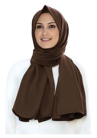 Lina & Lily Medina &Eacute;charpe en soie opaque pour femme Hijab, caf&eacute;, Taille unique