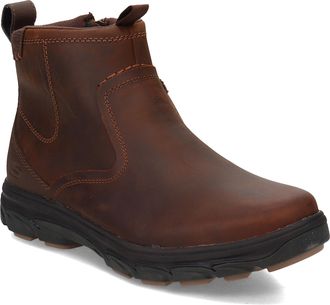 Skechers Herren Resment-Korver Chelsea Boot Side Zip Wanderstiefel, Dunkelbraun, 39 EU Weit