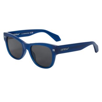 Off-white Off White - Quadratisch-Sonnenbrille f&uuml;r Herren/Damen Unisex, Logo (Blau/Dunkelgrau)