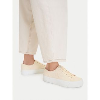Calvin Klein Sneakers Calvin Klein Vulc Flatform Low Canvas Mg YW0YW01763 &Eacute;cru