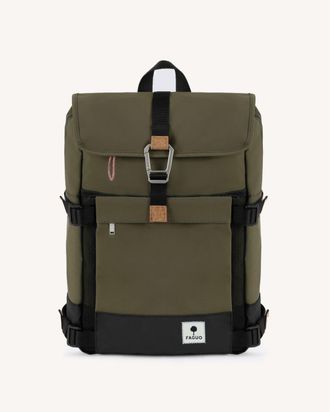 Faguo Sac a dos vert olive fonc&eacute; polyester recycl&eacute; - COMMUTER 2.0