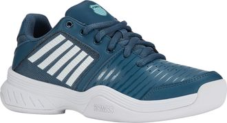 K-Swiss Unisex Kinder Court Express Carpet Tennis Shoe, Indian Teal White Aqua Splash, 33 EU