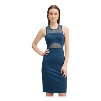 Patrizia Pepe Femme, Robes, Bleu, Taille: 38 FR Robe Longue Tricot&eacute;e