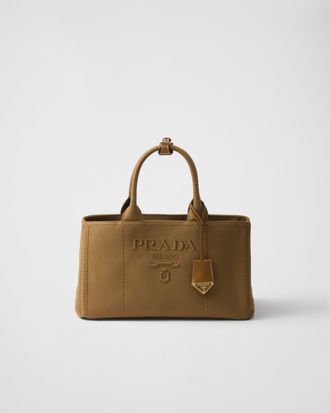Prada Jardinière Große Handtasche aus Baumwoll-Canvas