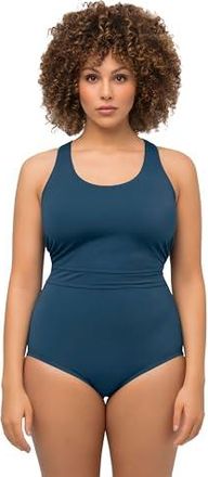 Ulla Popken Badeanzug Knotenrücken, hinten Knapper geschnitten Maillot de Bain Une pièce, Dunkles Petrol, 52 Femme