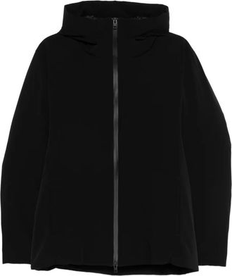 Attachment hooded zip jacket - Schwarz