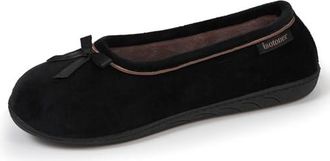 Isotoner Chaussons pantoufles Ballerines femme semelle ultra-souple, confortables, semelle à mémoire de forme, 40 EU, noir