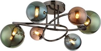 Globo Lighting Globo Lighting - Deckenleuchte Deckenlampe Wohnzimmerleuchte Glas Esszimmerleuchte, Metall grau, led 6x 3,5W 290Lm warmwei&szlig;, d 65 cm