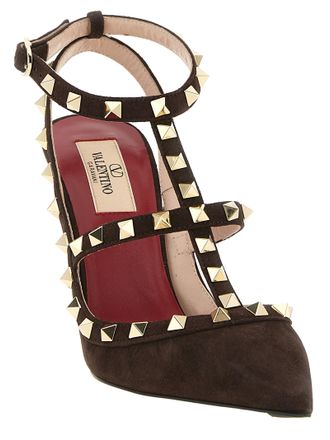 Valentino Garavani Womens Brown Calfskin High Heel Pumps