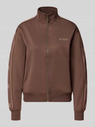 Guess Relaxed Fit Sweatjacke aus elastischem Viskose-Mix