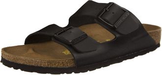 Birkenstock Classic Unisex-Erwachsene Arizona Birko-Flor Pantoletten, Schwarz (Schwarz), 39 EU Narrow fit