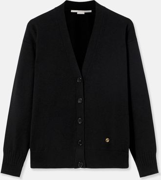 Stella McCartney V-Neck Long Sleeved Cardigan, Woman, Black, Size: XXS
