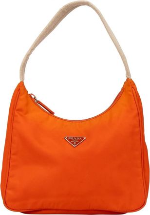 Prada Crossbody Bags - Prada Orange Nylon Triangle Vintage Re-Edition Han - Gr. unisize - in Bunt - f&uuml;r Damen
