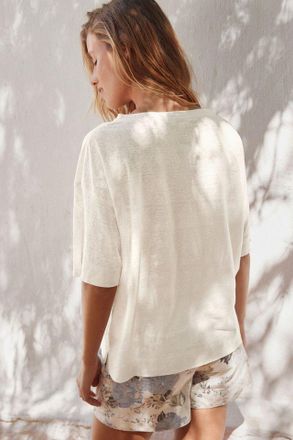 Next T-Shirt Premium Kurzarm-T-Shirt aus 100 % Leinen (1-tlg)