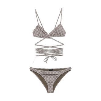 Gucci Wrap-Around Triangle Bikini Top - - Swimwear - Damen - Grau - XS