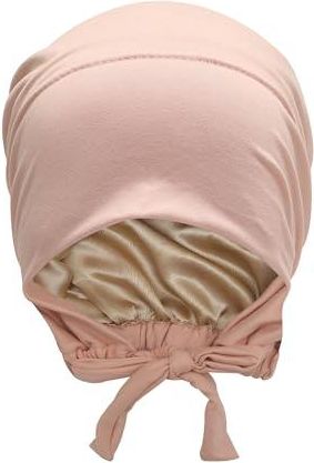 ZLYC Bonnet hijab doubl&eacute; de satin pour femme avec noeud dans le dos, Rose uni., Taille unique