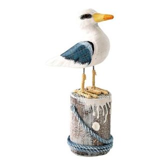 Generic Mouette en bois, mod&egrave;le vintage, sculpture sur bois, d&eacute;coration doiseau de mer, statue doiseau de mer, figurine de mouette debout en bois