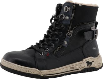 Mustang Jeans Winterboots MUSTANG SHOES Ihana, Damen, Gr. 36, schwarz, Lederimitat, Textil, Schuhe Winterboots, High Top Sneaker, Winterboots mit Warmfutter und TEX