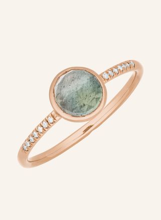 Leaf Ring Labradorit Aus 14 Karat Ros&eacute;gold Mit Diamanten rosegold