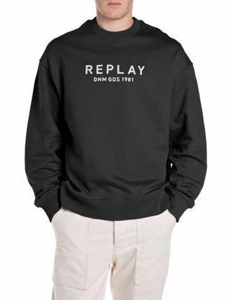 Replay Sweatshirt mit gesticktem Schriftzug vorn