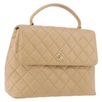 Chanel Sac &agrave; main vintage doccasion - Femme - Pre-owned - Beige - Taille: ONE Size