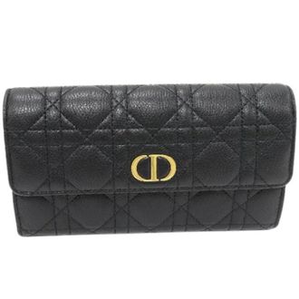 Dior Pre-owned Caro Kalbsleder Lange Geldb&ouml;rse - - Pre-owned - Damen - Schwarzk - ONE SIZE