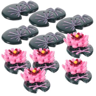 Hemobllo Miniatur Lotusbl&uuml;ten und Realistische Harz deko f&uuml;r Garten Miniteich Puppenhaus Vielseitige Landschafts Blumenpot Dekoration Langlebig Detailreich f&uuml;r