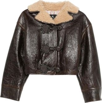 Etro Femme, Vestes, Brun, Taille: 36 FR Leather Outerwear Etro