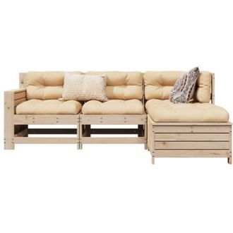 vidaXL vidaXL 4-tlg. Garten-Sofagarnitur Massivholz Kiefer