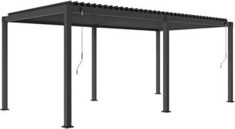BIZZOTTO Pergola bioclimatique autoport&eacute;e antracite 600x300x240