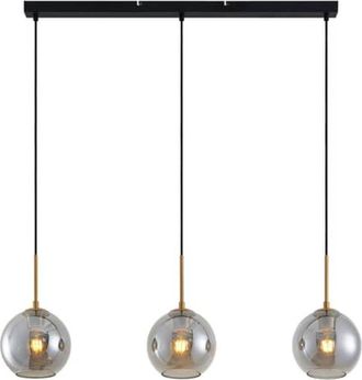 Lindby [GEBRAUCHT] Lindby Hiwana H&auml;ngeleuchte 3 Rauchglaskugeln Deckenlampe Pendelleuchte Lampe 917 B-Ware