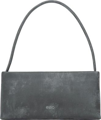 Estro & Luminara Femme, Sacs, Gris, Taille: ONE Size Sac bandouli&egrave;re en cuir avec imprim&eacute; marbr&eacute;
